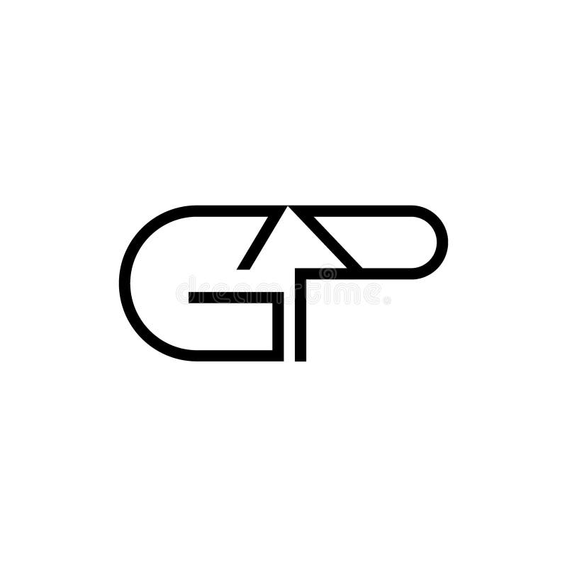 Minimal Letters GP Logo Design Stock Vector - Illustration of symbol ...
