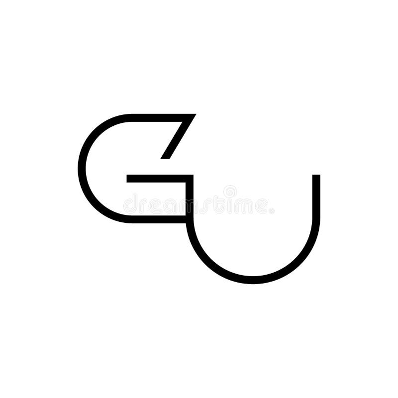 Minimal Letters GU Logo Design Stock Vector - Illustration of modern ...