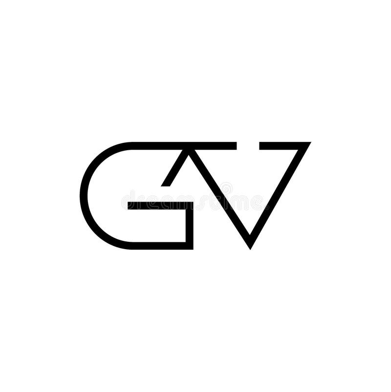 Minimal Letters GV Logo Design Stock Vector - Illustration of shape ...