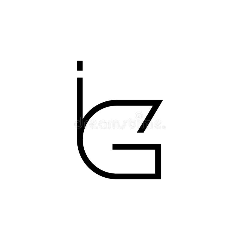 Minimal Letters IG Logo Design Stock Vector - Illustration of logo ...