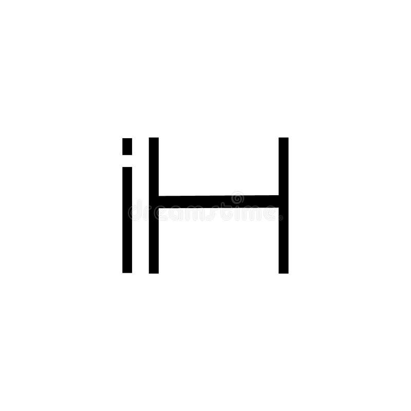 Minimal Letters IH Logo Design Stock Vector - Illustration of geometric ...