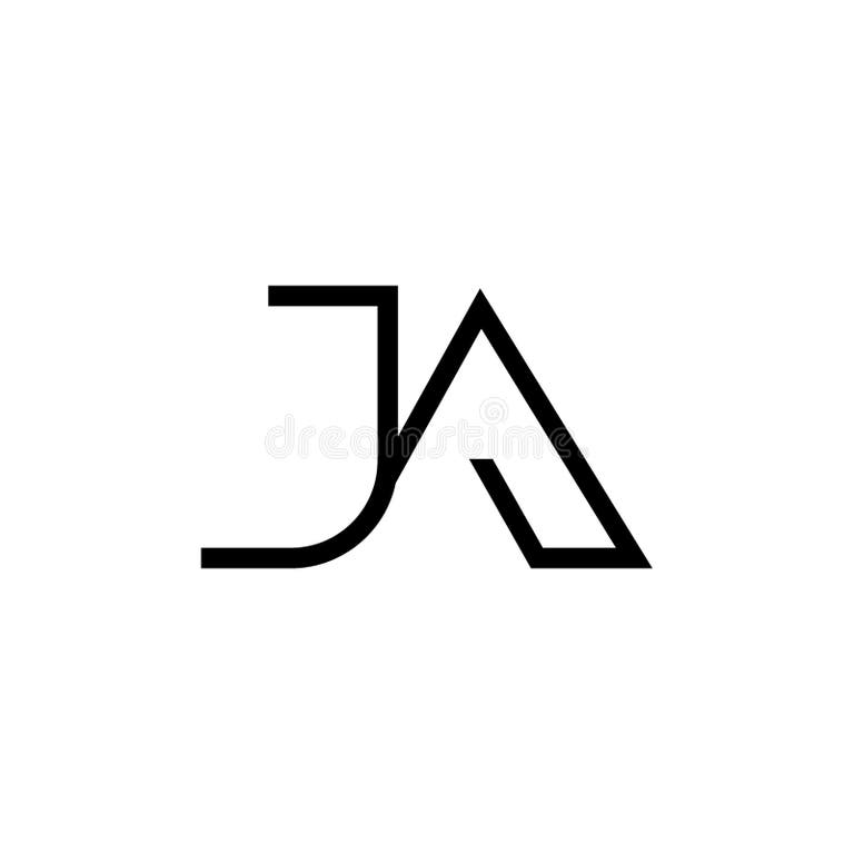 Minimal Letters JA Logo Design Stock Vector - Illustration of icon ...