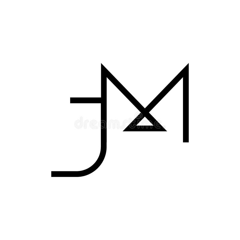Minimal Letters JM Logo Design Stock Vector - Illustration of sign ...