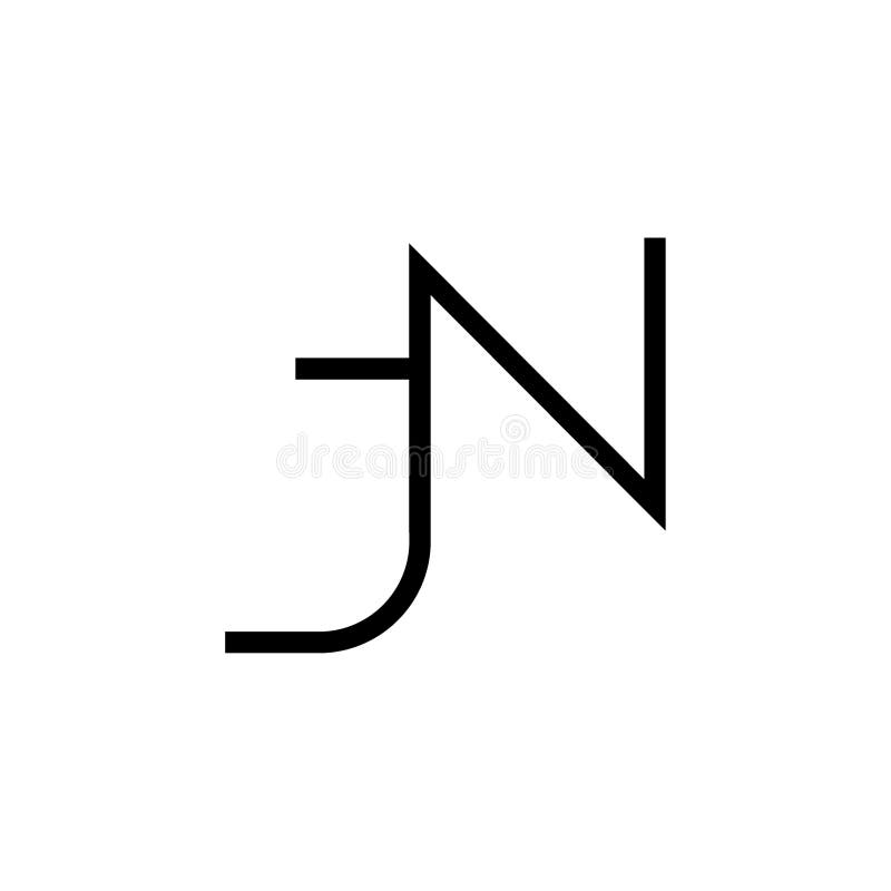 Minimal Letters JN Logo Design Stock Vector - Illustration of brand ...