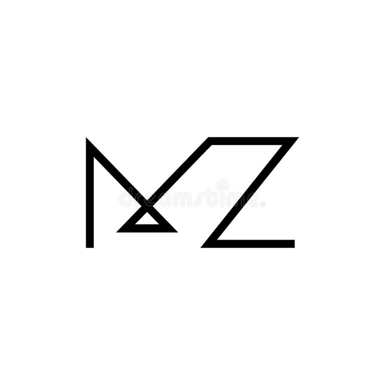 Minimal Letters MZ Logo Design Stock Vector - Illustration of font ...