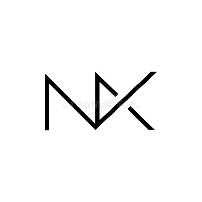 Minimal Letters NK Logo Design Stock Vector - Illustration of font ...