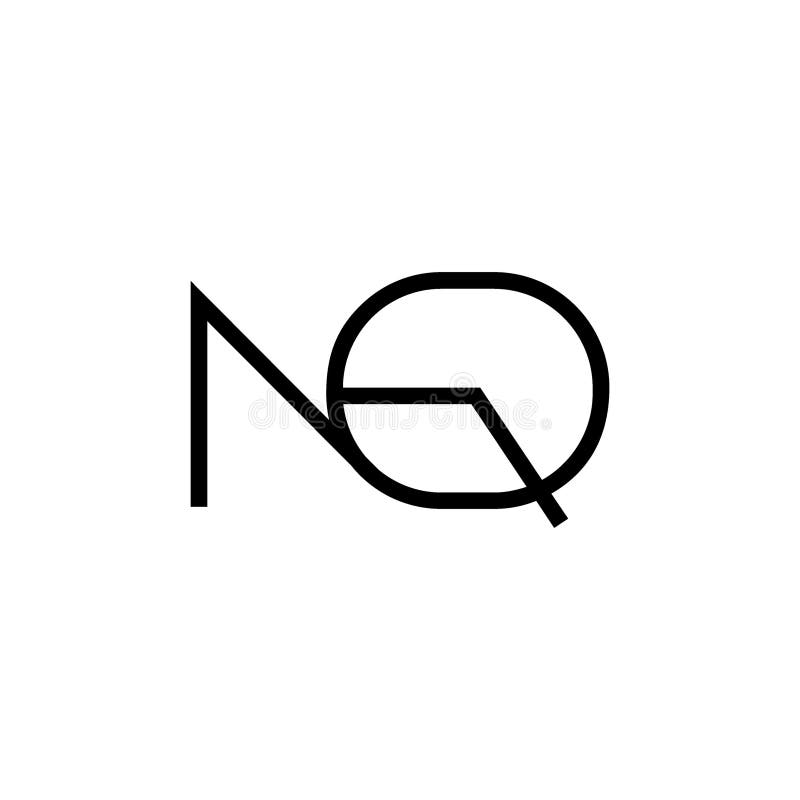 Minimal Letters NQ Logo Design Stock Vector - Illustration of shape ...