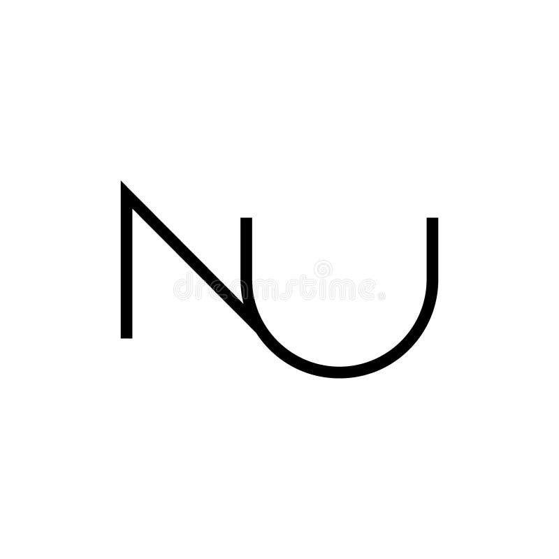 Minimal Letters NU Logo Design Stock Vector - Illustration of icon ...