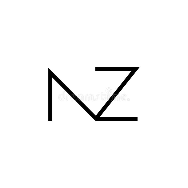Minimal Letters NZ Logo Design Stock Vector - Illustration of marketing ...