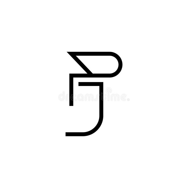 Minimal Letters PJ Logo Design Stock Vector - Illustration of sign ...