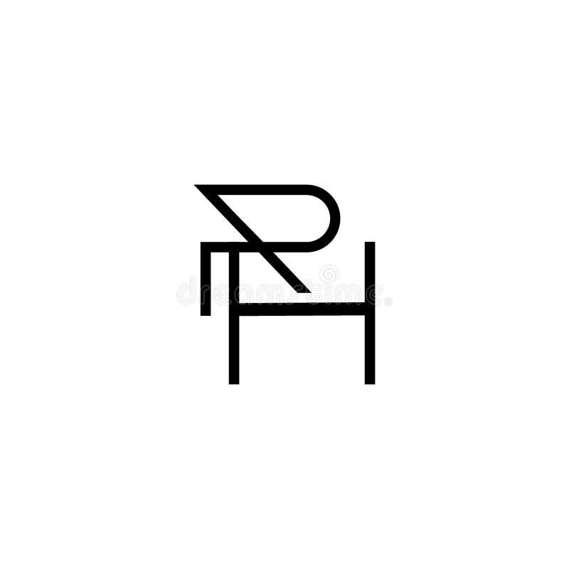 Minimal Letters RH Logo Design Stock Vector - Illustration of simple ...