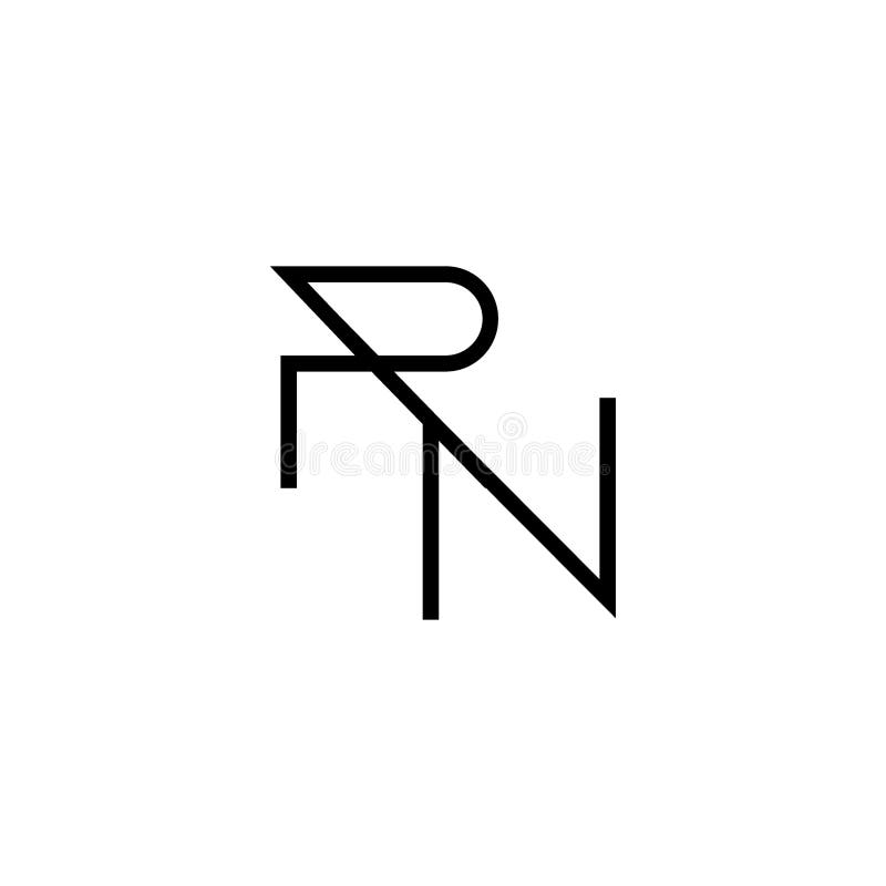 Minimal Letters RN Logo Design Stock Vector - Illustration of ...