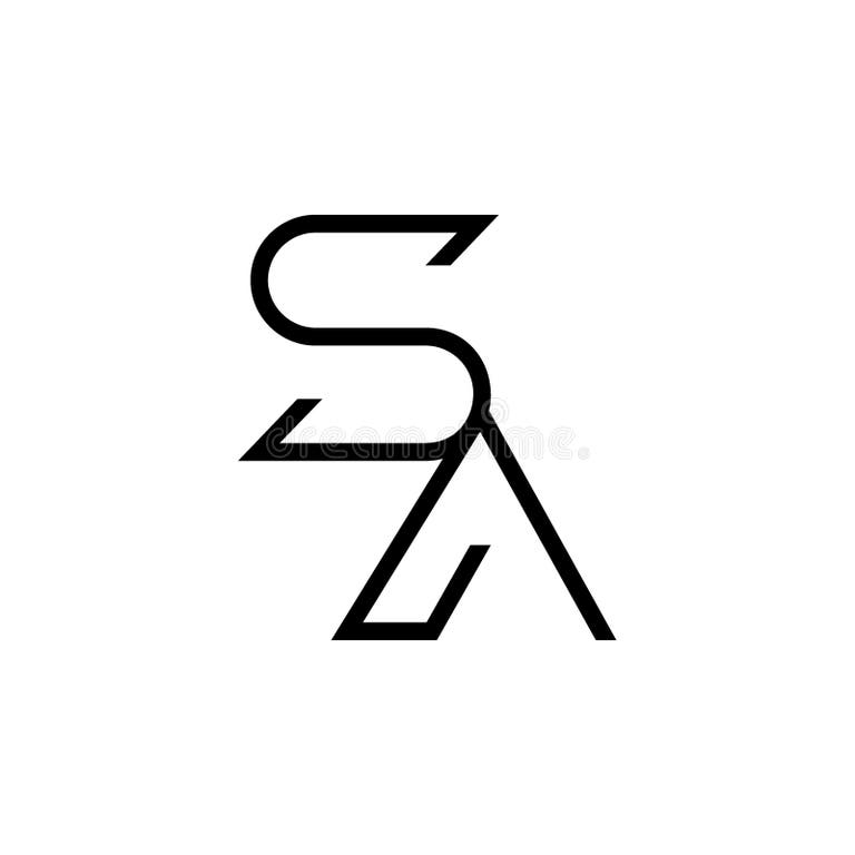 Minimal Letters SA Logo Design Stock Vector - Illustration of trendy ...