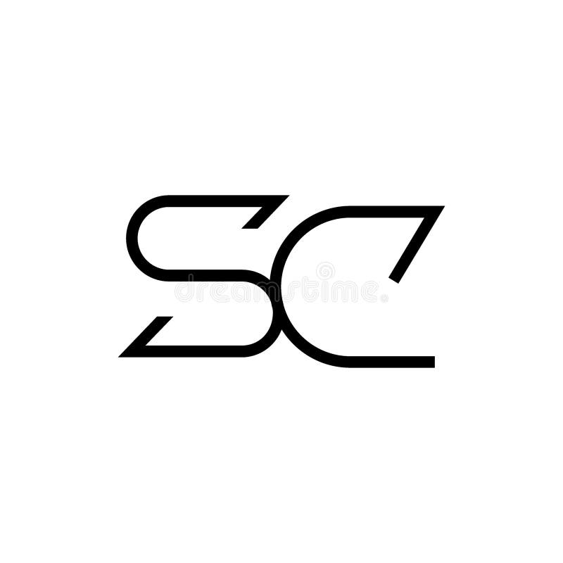 Minimal Letters SC Logo Design Stock Vector - Illustration of line ...