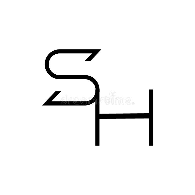 Minimal Letters SH Logo Design Stock Vector - Illustration of vector ...