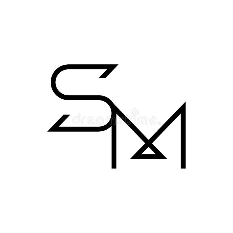 Minimal Letters SM Logo Design Stock Vector - Illustration of creative ...