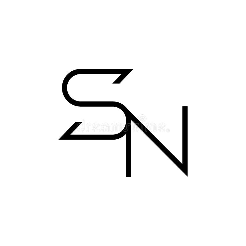 Minimal Letters SN Logo Design Stock Vector - Illustration of concept ...