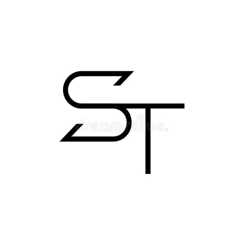 Minimal Letters ST Logo Design Stock Vector - Illustration of brand ...