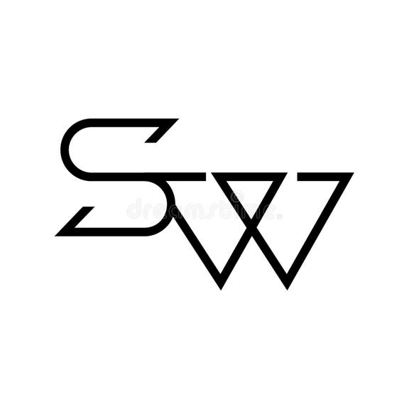 Minimal Letters SW Logo Design Stock Vector - Illustration of abstract ...