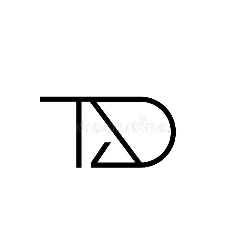 Minimal Letters TD Logo Design Stock Vector - Illustration of logotype ...