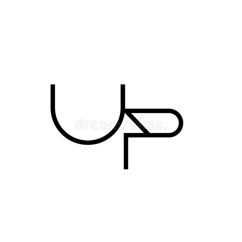 Minimal Letters UP Logo Design Stock Illustration - Illustration of ...