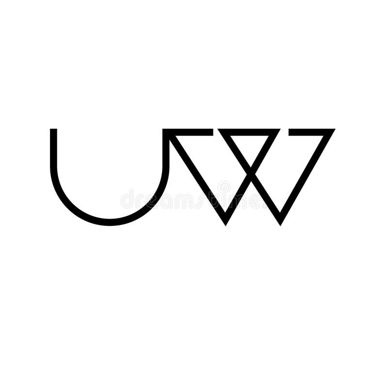 Minimal Letters UW Logo Design Stock Vector - Illustration of logo ...