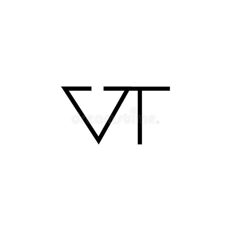 Minimal Letters VT Logo Design Stock Vector - Illustration of logotype ...