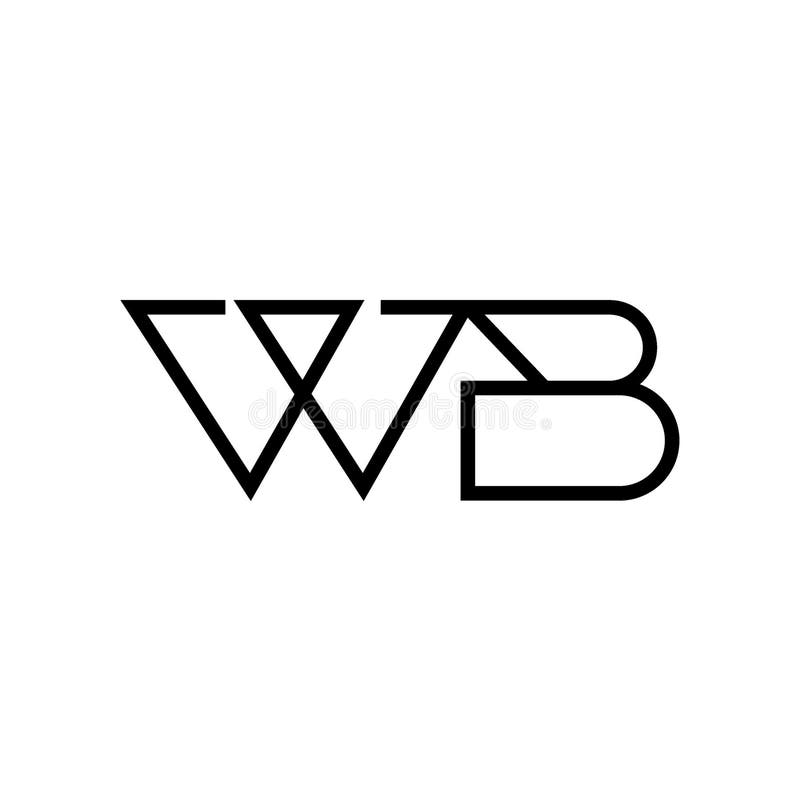 Minimal Letters WB Logo Design Stock Vector - Illustration of monogram ...