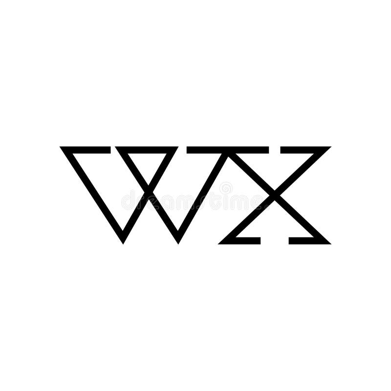 Minimal Letters WX Logo Design Stock Vector - Illustration of sign ...