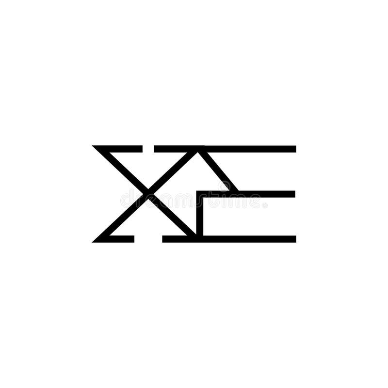 Minimal Letters XE Logo Design Stock Vector - Illustration of font ...