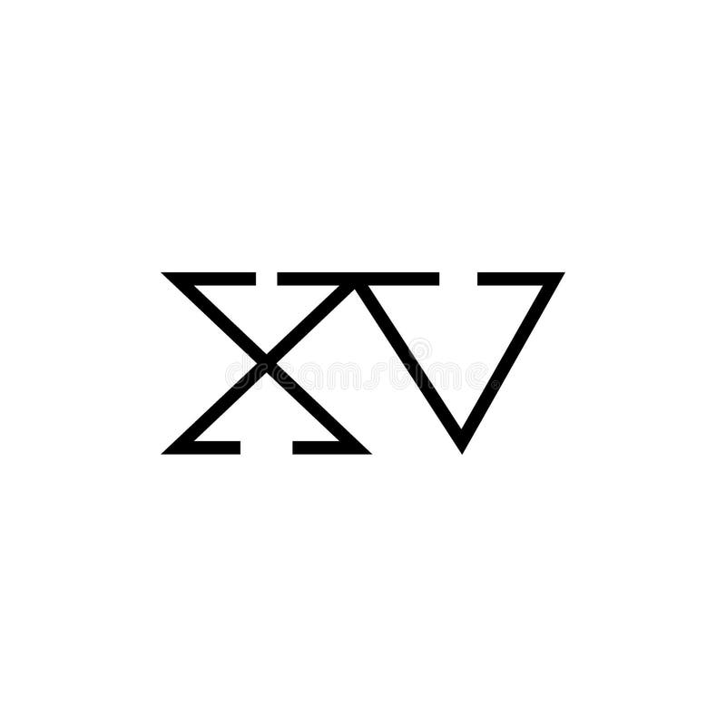 Minimal Letters XV Logo Design Stock Vector - Illustration of font ...