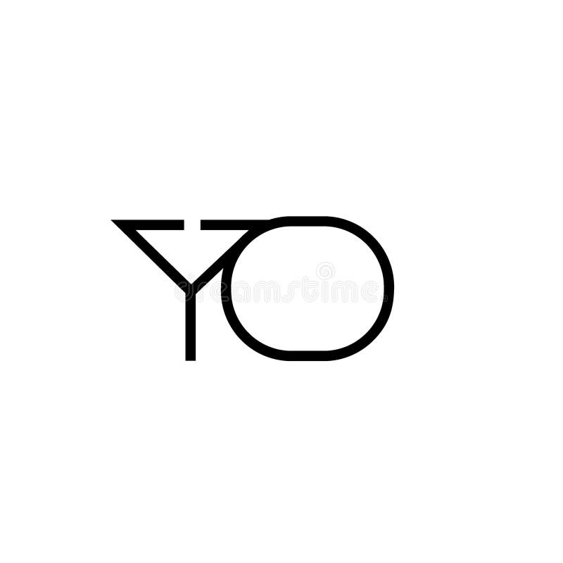 Minimal Letters YO Logo Design Stock Vector - Illustration of font ...