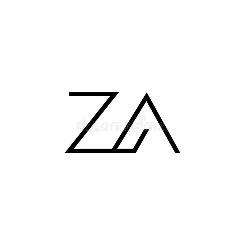 Minimal Letters ZA Logo Design Stock Vector - Illustration of design ...