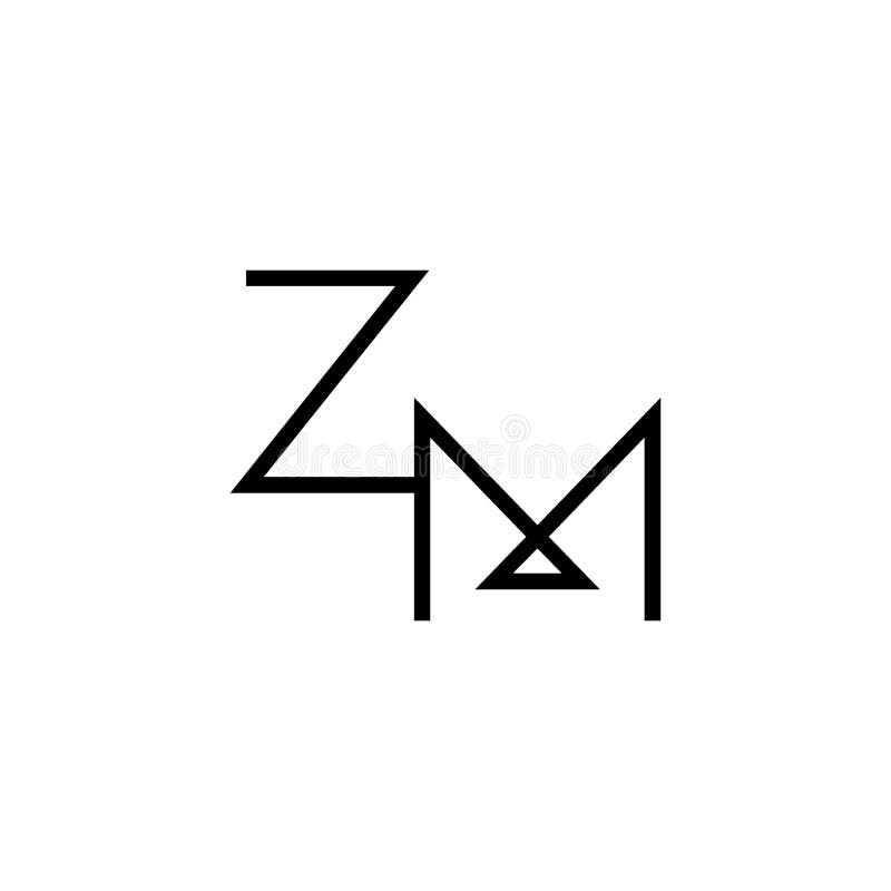 Minimal Letters ZM Logo Design Stock Vector - Illustration of concept ...