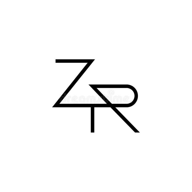 Minimal Letters ZR Logo Design Stock Vector - Illustration of letters ...