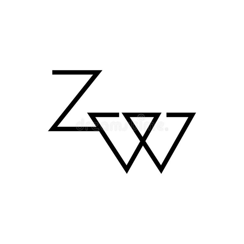 Minimal Letters ZW Logo Design Stock Vector - Illustration of line ...
