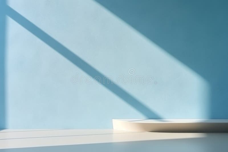 Minimal Light Blue Background for Product Presentation. Shadow and ...