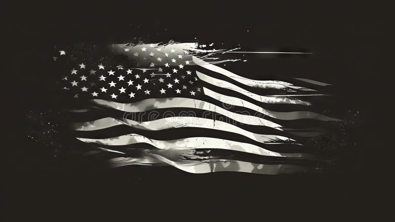Minimal Line Art of a Folded American Flag Truly Striking. Stock ...