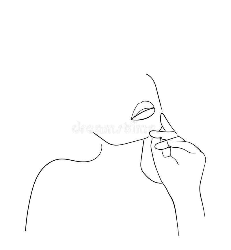 Set of Minimal Line Art Woman with Hand on Face. - Vector Illustration ... Set of Minimal Line Art Woman with Hand on Face. - Vector Illustration ...