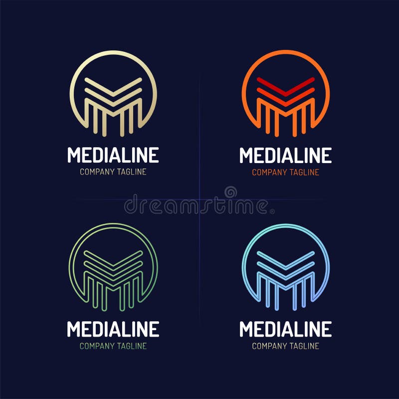 Letter M Logo Design Concept for Corporate Business or Urban City ...