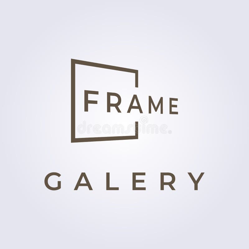 Minimal Line Frame Gallery Logo Icon Symbol Vector Illustration Design ...