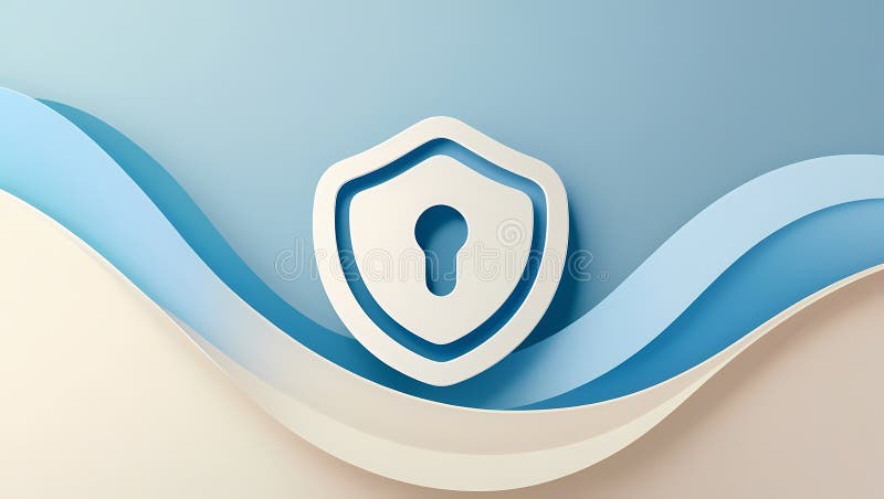 Minimal Lock Icon with Soft Pastel Waves – Cybersecurity Concept ...