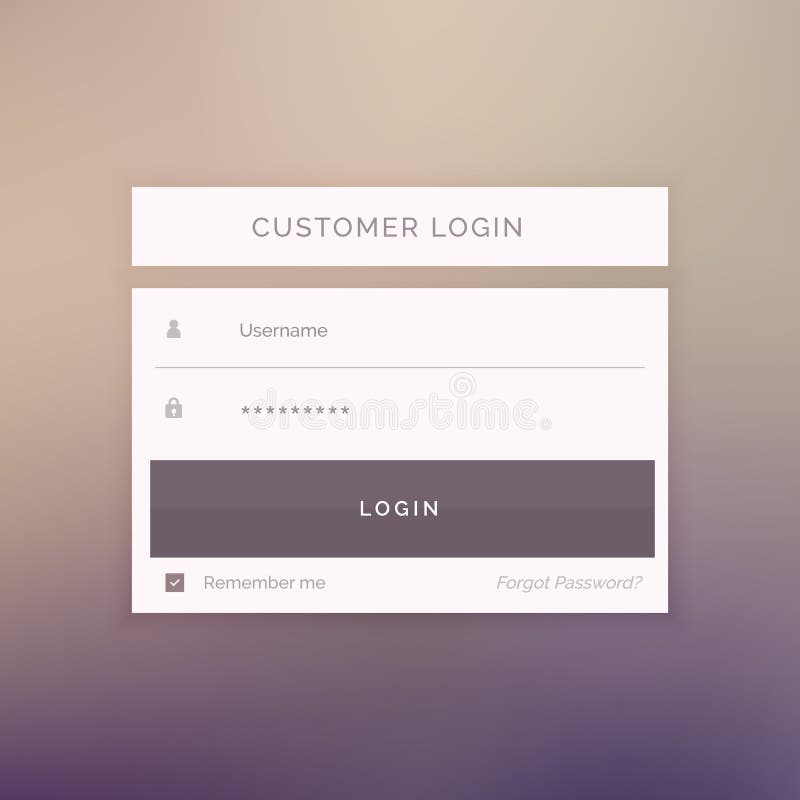 Minimal Login Form Template Stock Vector - Illustration of template ...