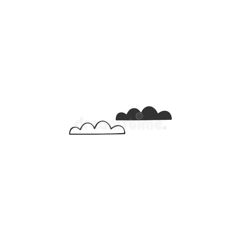Minimal Logo Elements. Hand Drawn Vector Icon, Clouds in the Sky Stock ...