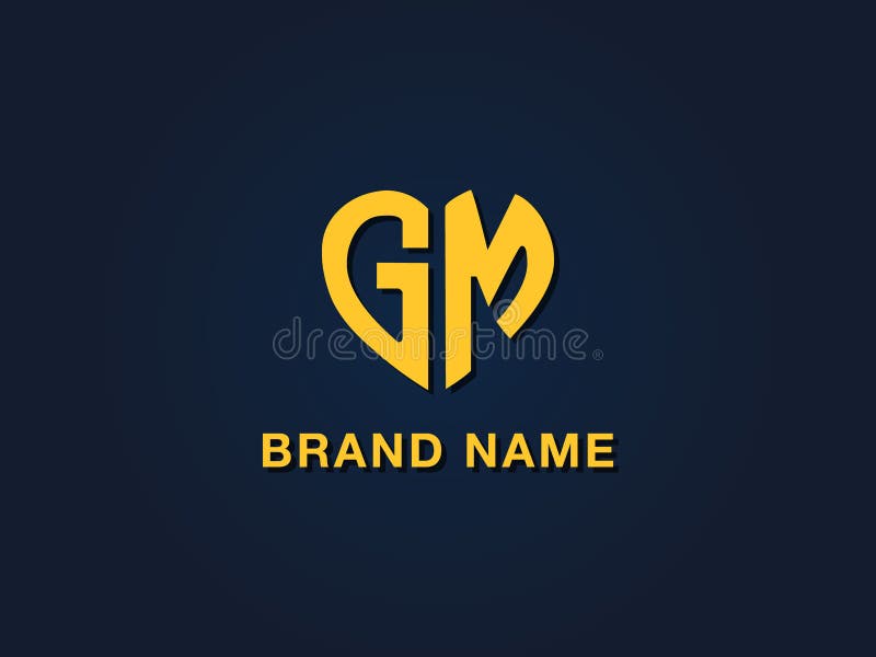 Minimal Love Initial Letter GM Logo Stock Vector - Illustration of ...