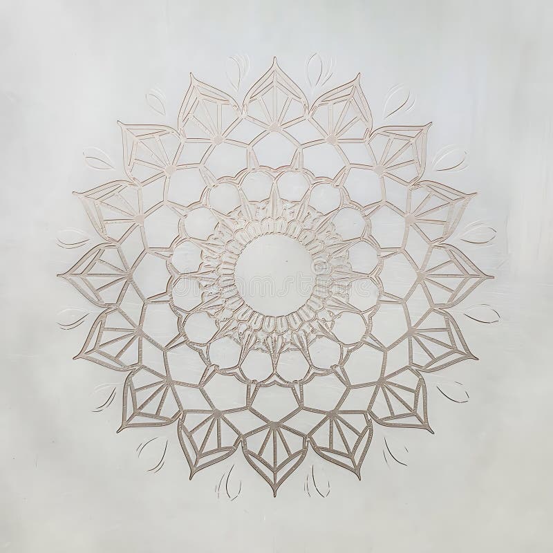 Minimal Mandala Silhouette with Light Line Work and Petal Accents Stock ...