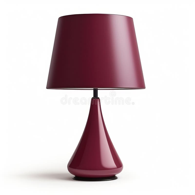 Minimal Maroon Table Lamp with Realistic Rendering and High-key ...