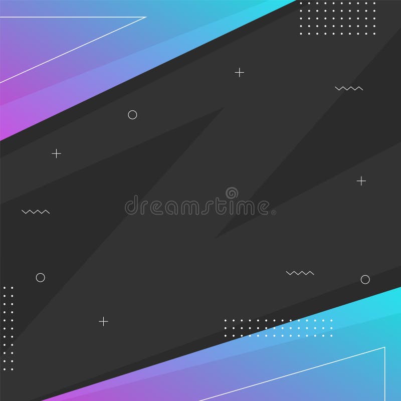 Minimal Memphis Design Square Template Stock Vector - Illustration of ...