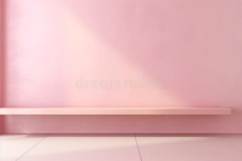 Minimal Model Empty Pink Room with Light from Windows. Stock ...