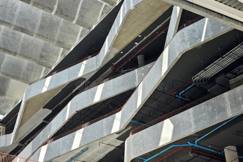 Minimal Modern Building Under Construction. Stock Image - Image of ...